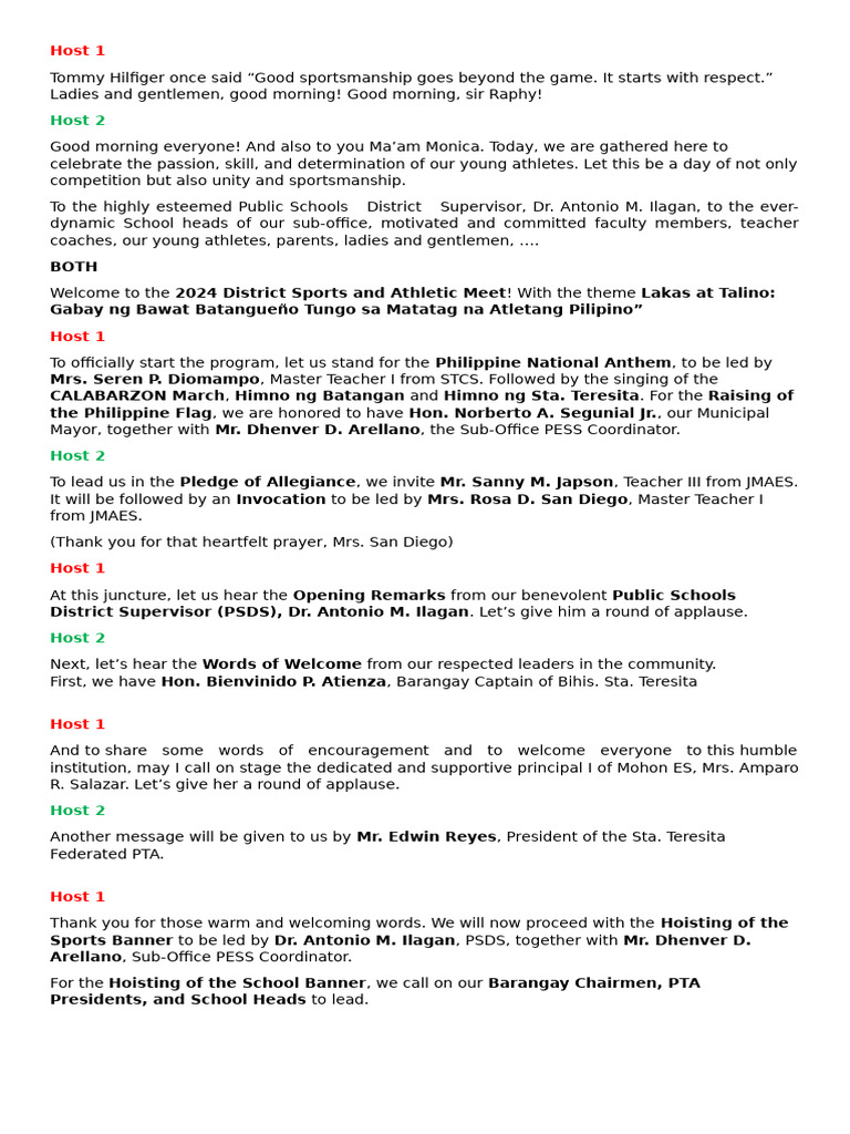 District-meet-script | PDF