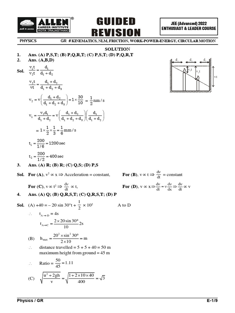 Physics GRP Solution | PDF | Physical Quantities | Spacetime