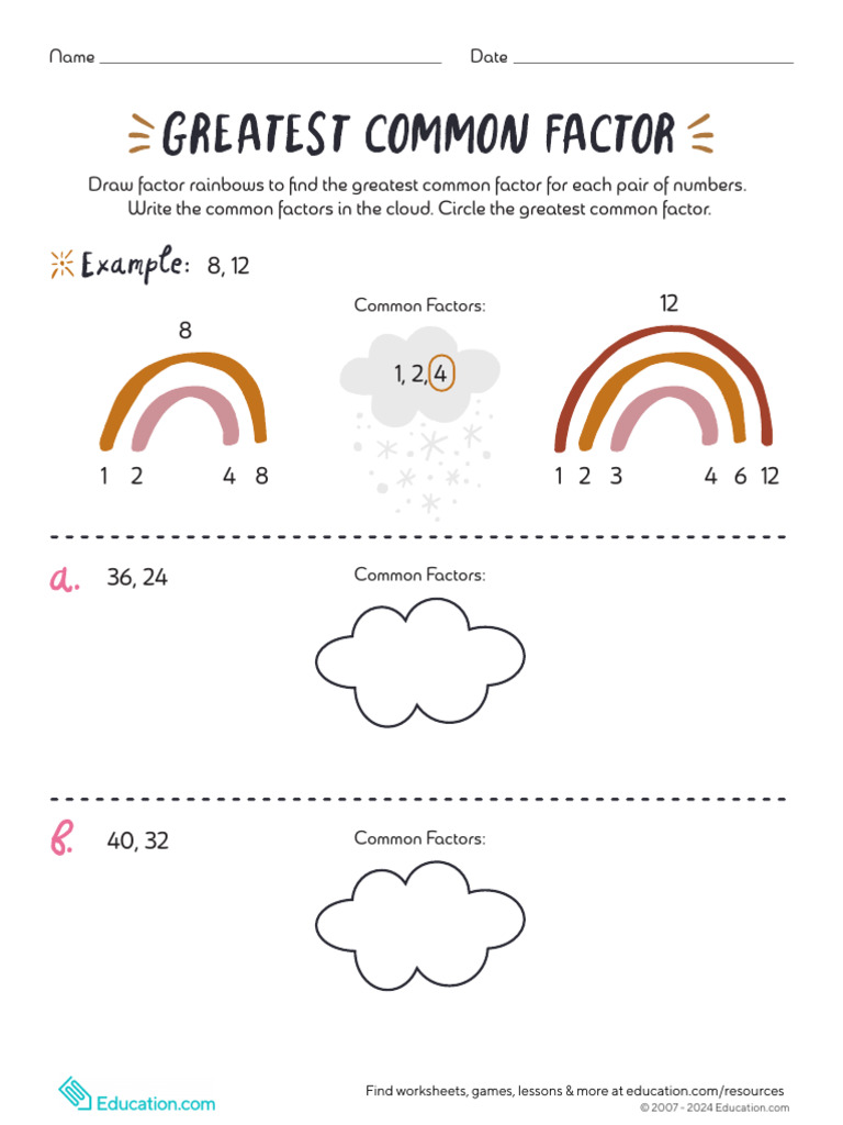 Greatest-Common-Factors Homework | PDF