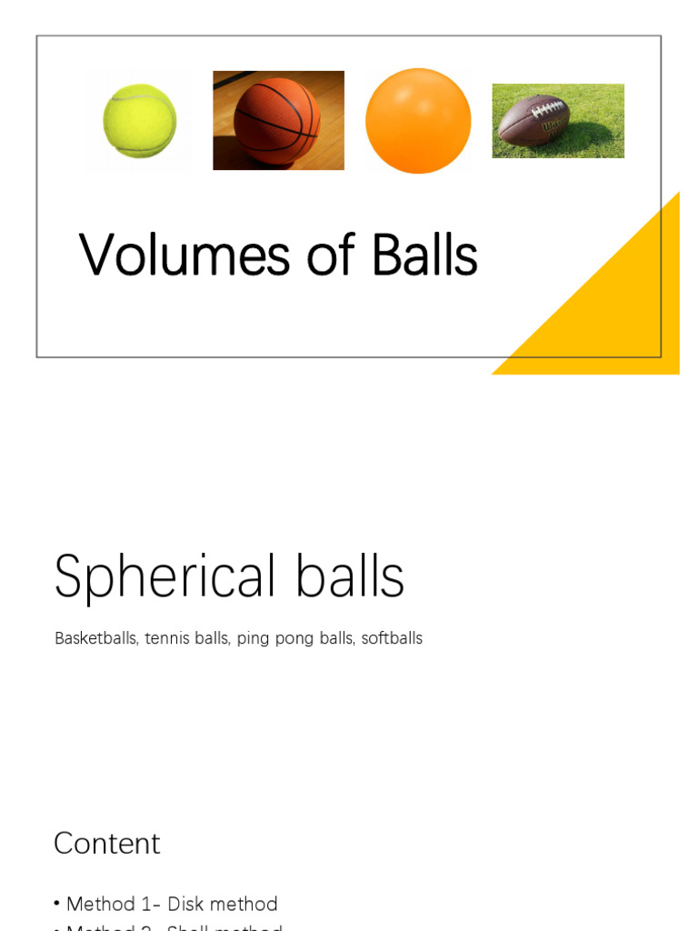 Volumes of Balls, Exploration From Calculus | PDF | Sphere | Ellipse