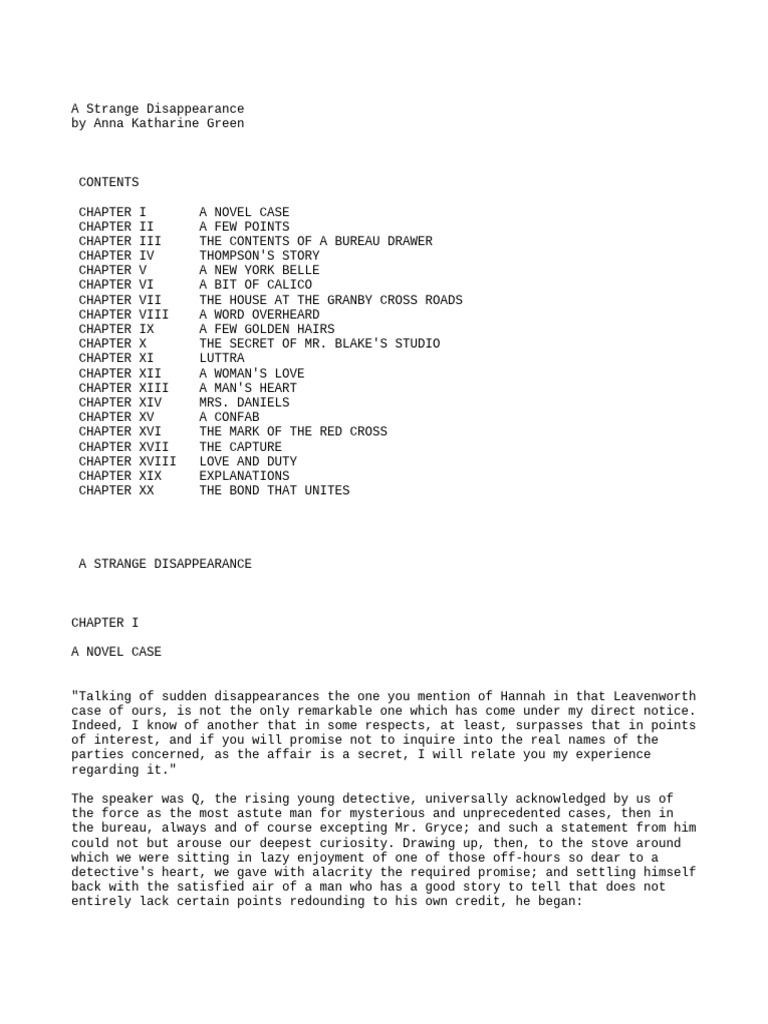 A Strange Disappearance | PDF