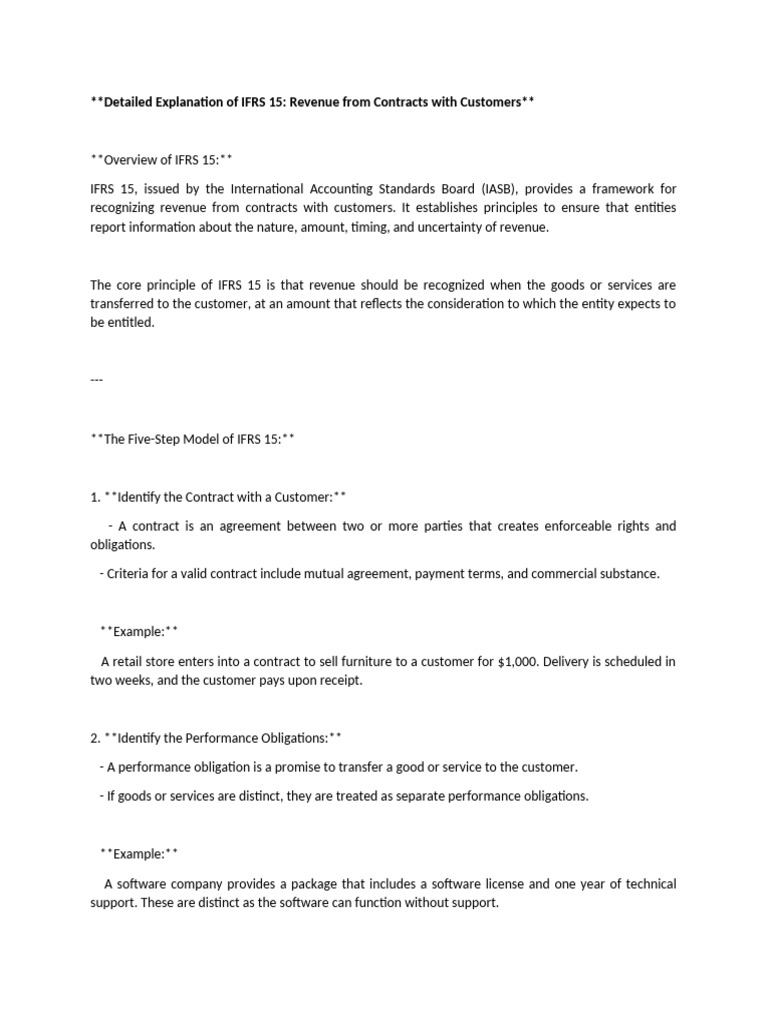Detailed Explanation of IFRS 15 | PDF | International Financial ...