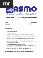 2023 Singapore Math Challenge Grade 7 Sec 1 v2 | PDF | Mathematics