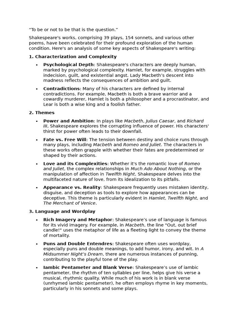 Shakespeare analysis | PDF | William Shakespeare | Poetry