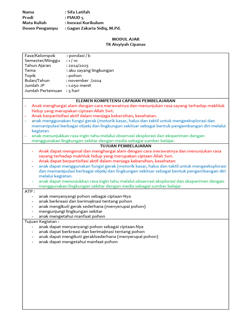 Sifa Latifah Inovasi Kurikulum | PDF
