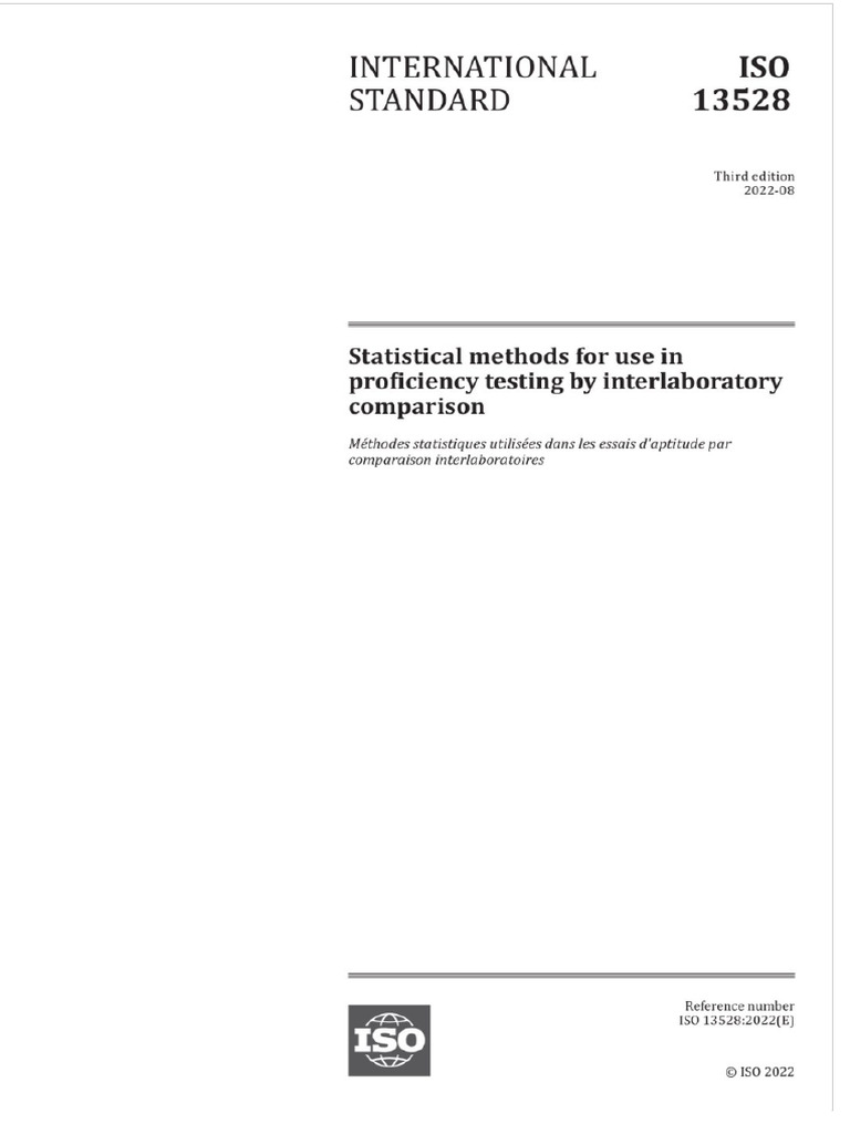 ISO 13528 2022 Statistical Methods For Use in Proficiency Testing by ...