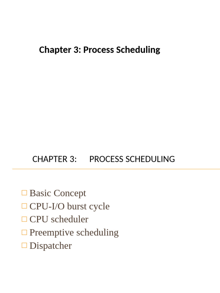 Chap 3 Process Scheduling | PDF | Scheduling (Computing) | Process (Computing)