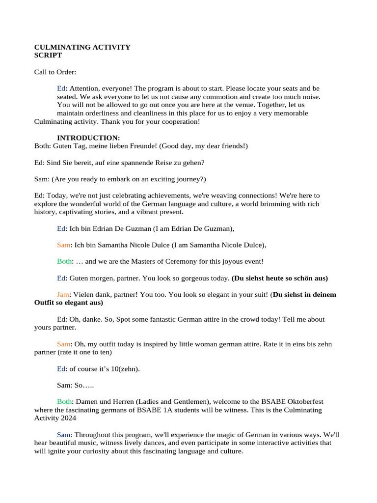 ForLang CULMINATING ACTIVITY | PDF