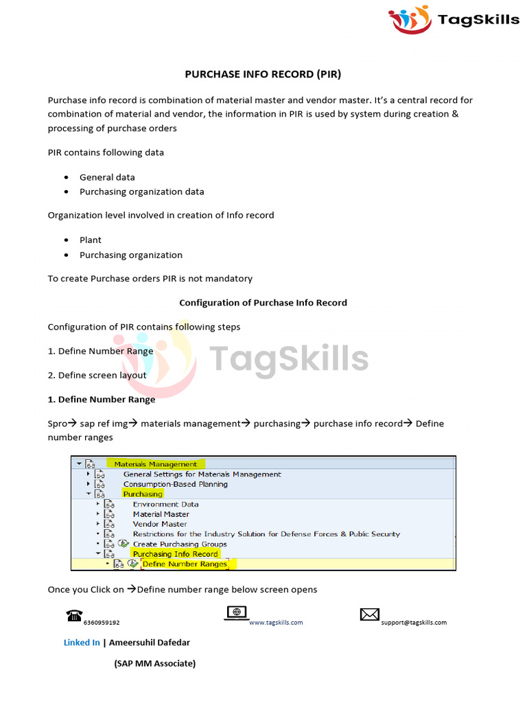 PURCHASE INFO RECORD | PDF | Computing
