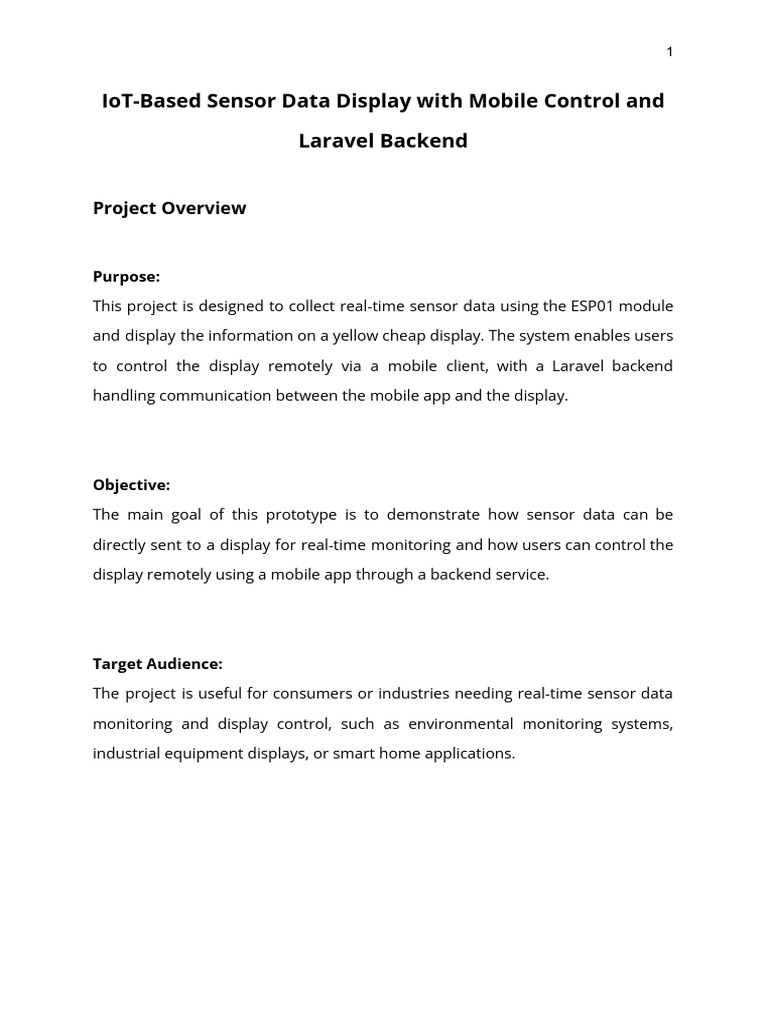 IoT Based Sensor Data Display With Mobile Control and Laravel Backend ...