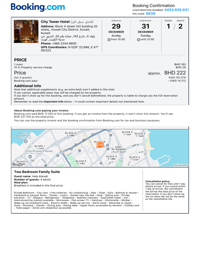 Booking #4453935031 | PDF