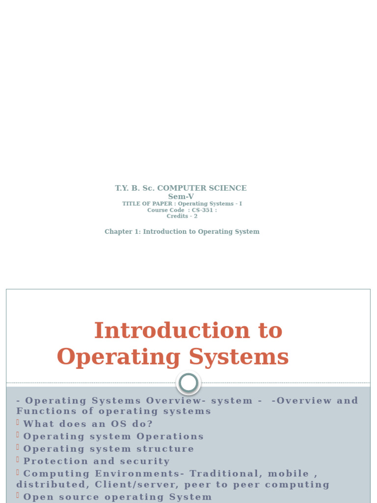 Chap 1 Introduction To Operating System | PDF | Operating System | Kernel (Operating System)