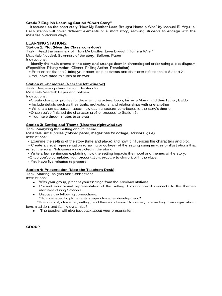 Learning-stations | PDF | Plot (Narrative) | Human Communication