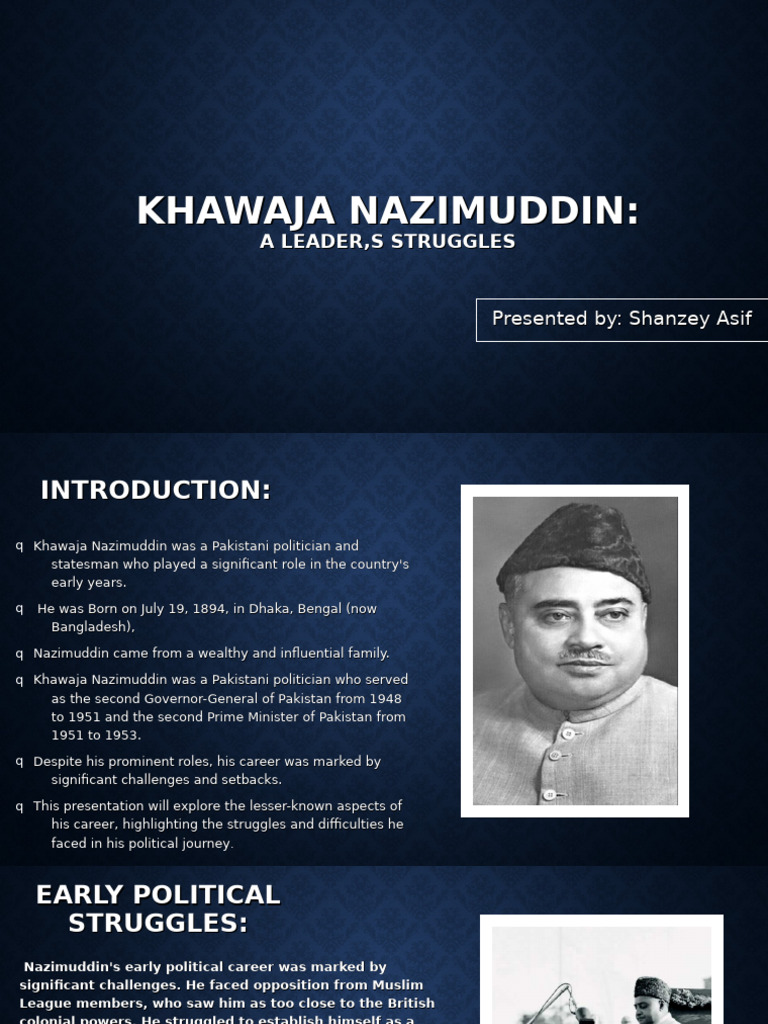 Khawaja Nazimuddin | PDF | Pakistan | Government Of Pakistan
