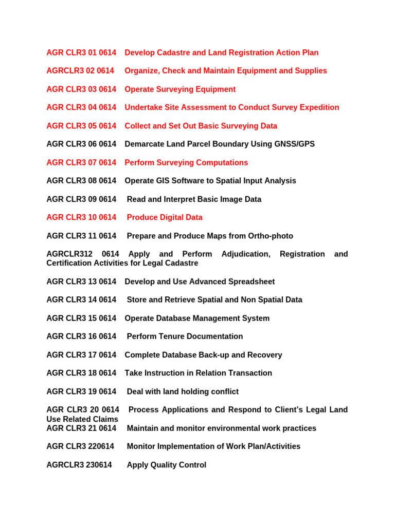 AGR CLR3 01 0614 Develop Cadastre and Land Registration Action Plan ...