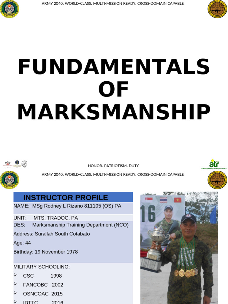 Marksmanship Training Guide | PDF | Trigger (Firearms) | Projectile Weapons