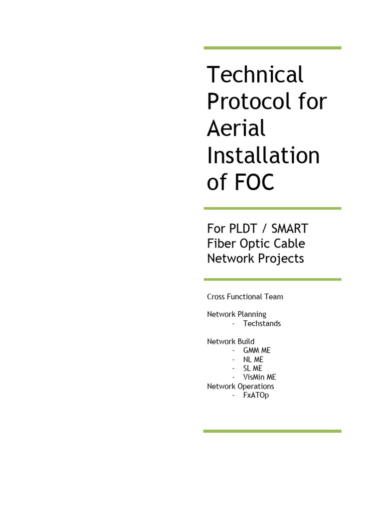 Technical Protocol For Aerial Installation of FOC 2 - 9 - 17 | PDF ...