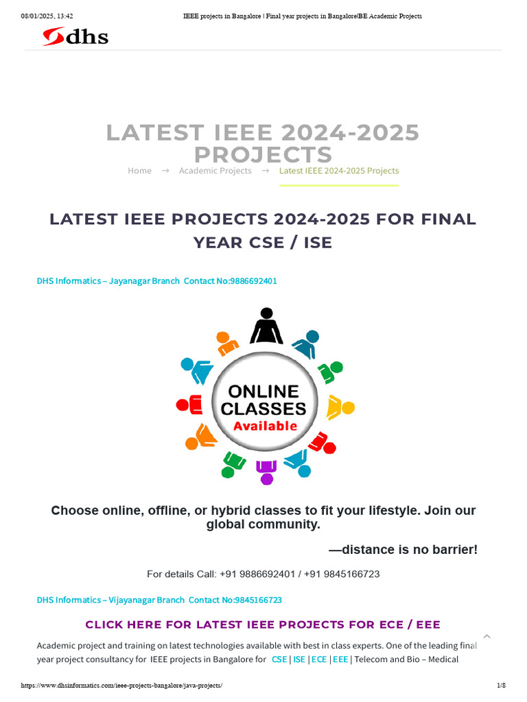 IEEE Final Year Projects in Bangalore | PDF | Java (Programming ...