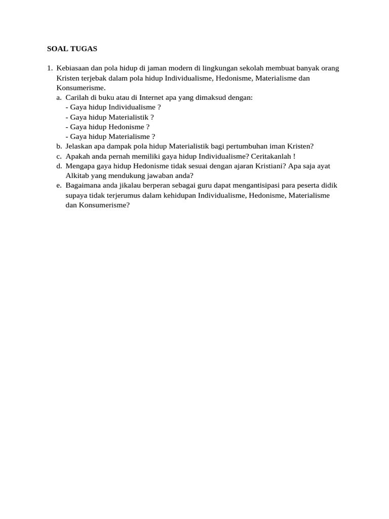 SOAL Tugas | PDF