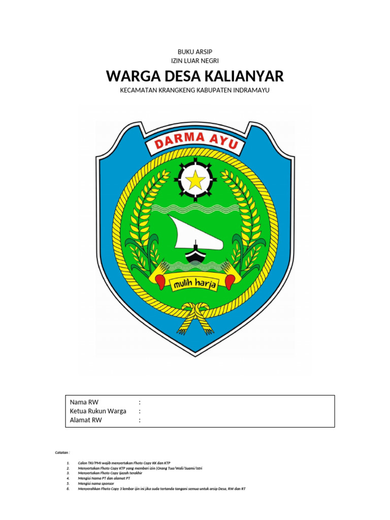 Kop Buku Arsip Luar Negri | PDF