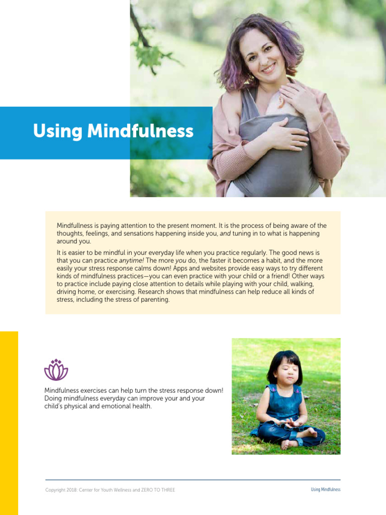 9 PARENT Using Mindfulness FINAL | PDF | Mindfulness | Psychological ...