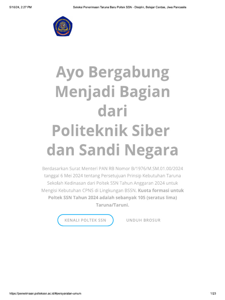 SPTB Poltek SSN | PDF