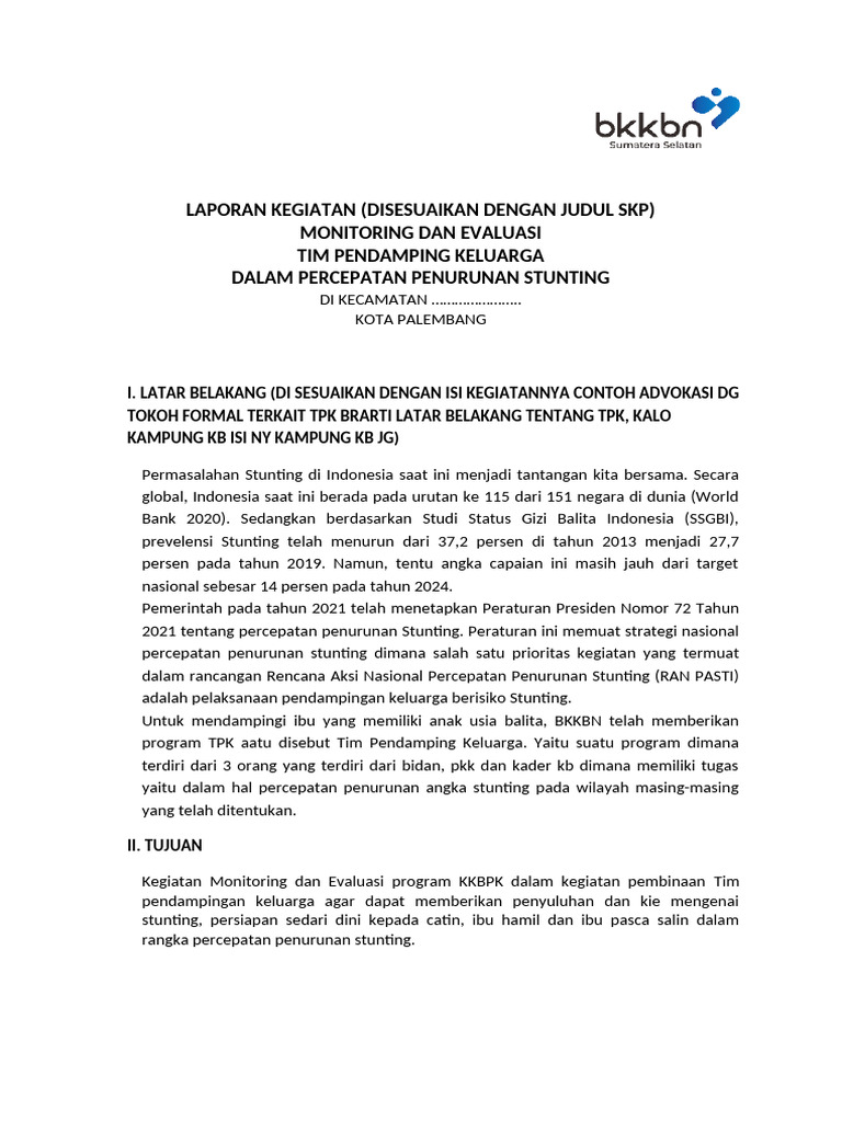 CONTOH LAPORAN SKP | PDF