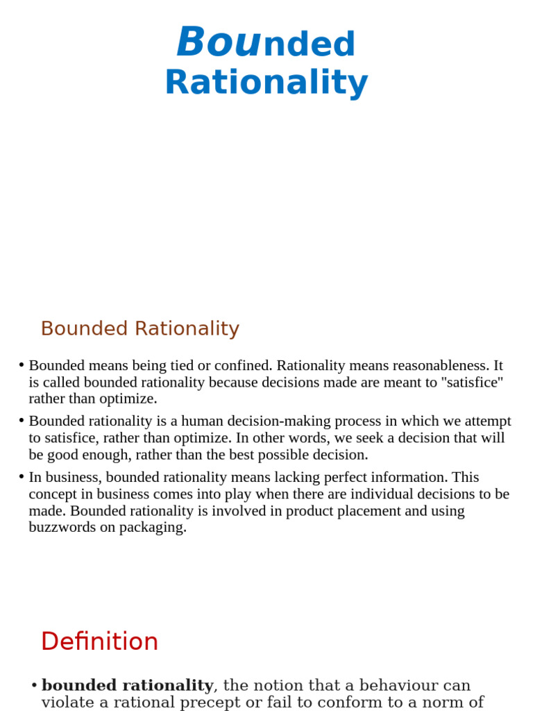 Understanding Bounded Rationality | PDF | Rationality | Decision Making