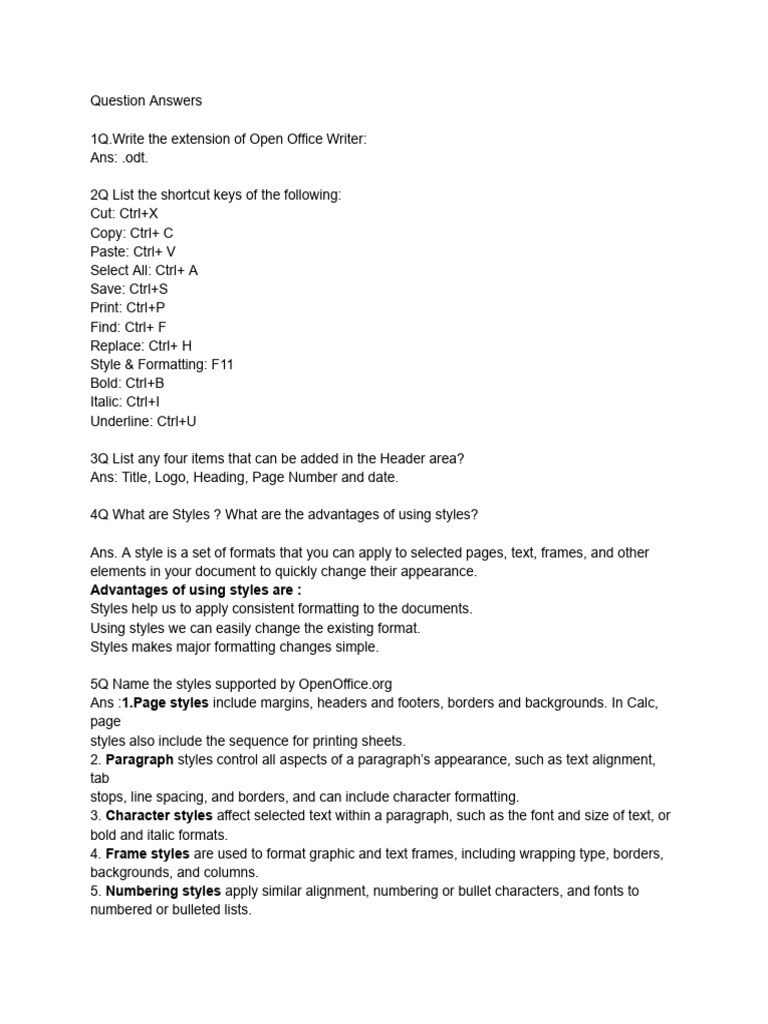 OpenOffice Writer Features and Shortcuts | PDF | Image Scanner | Rotation