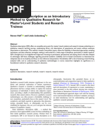 Guide to Qualitative Descriptive Design | PDF | Qualitative Research ...