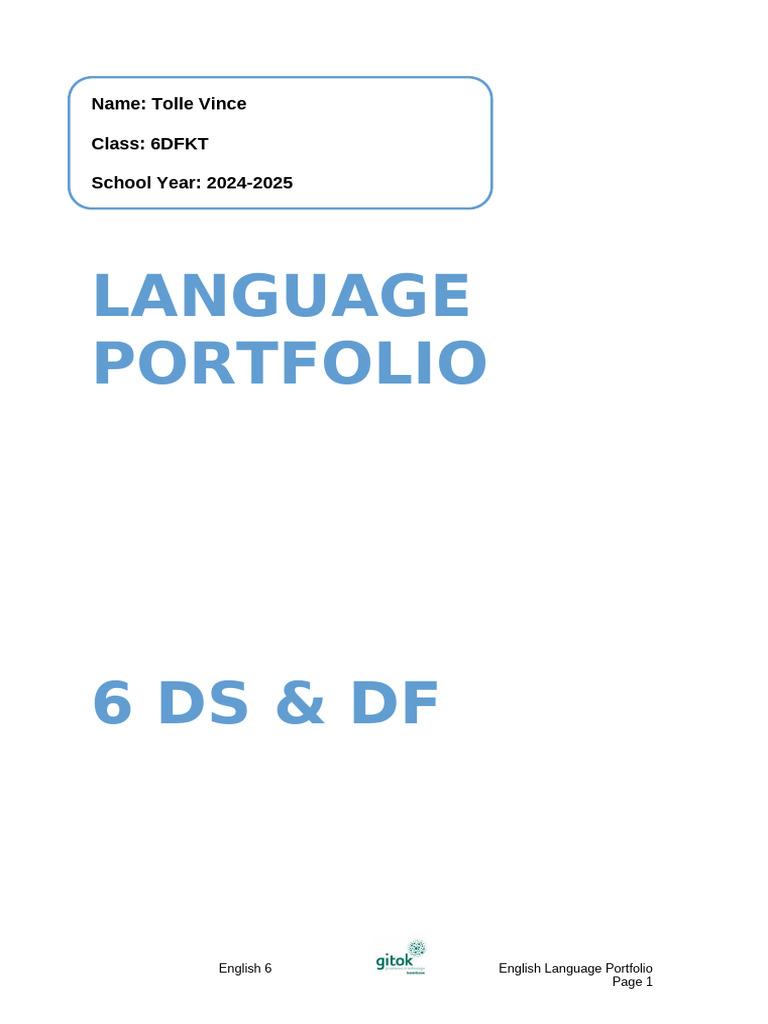 English Language Portfolio Overview | PDF | English Language | Learning