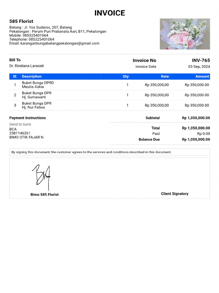 Invoice INV 765 | PDF