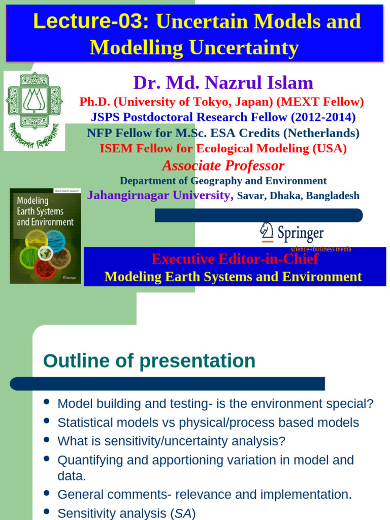 Lecture 03_Uncertain Models and Modelling Uncertainty | PDF | Sensitivity Analysis | Methodology