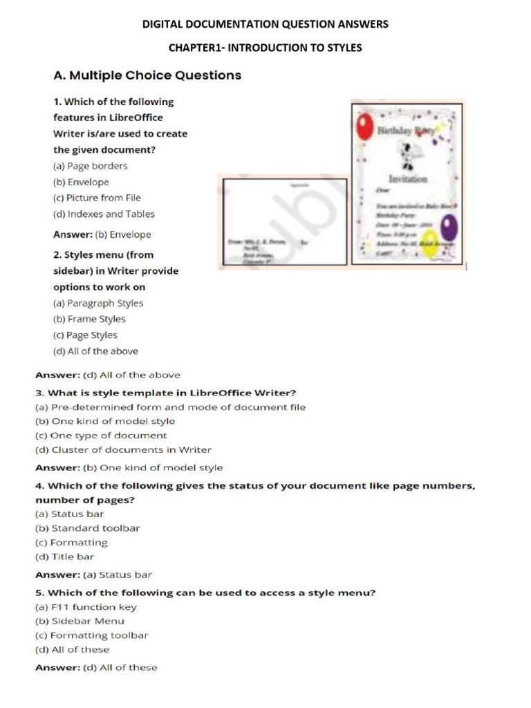 Digital Documentation Question Answers | PDF