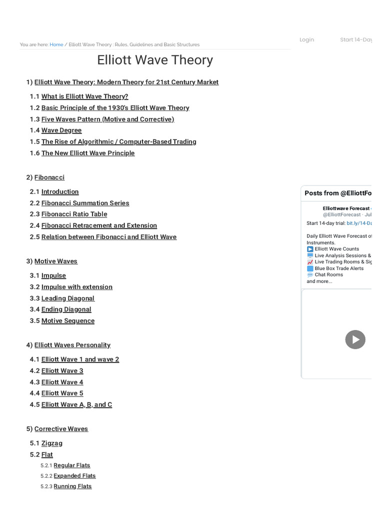 Elliott Wave Theory - Rules, Guidelines and Basic Structures | PDF | Market Trend | Market ...
