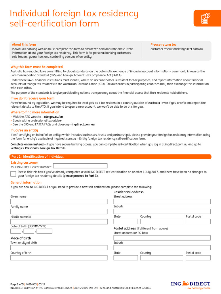 Foreign Tax Residency Form Guide | PDF | Taxes | Government Finances