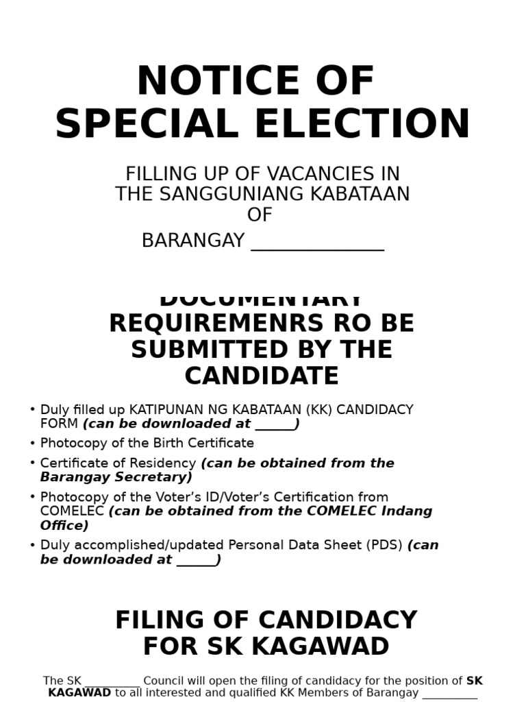Notice of Special Election | PDF