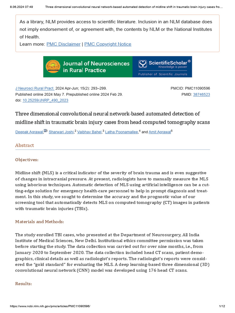 2024 - Three dimensional convolutional neural network-based automated ... 2024 - Three dimensional convolutional neural network-based automated ...