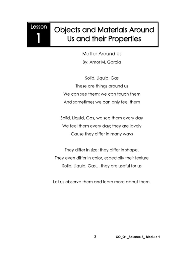 Science 3 q1 Day 1 | PDF