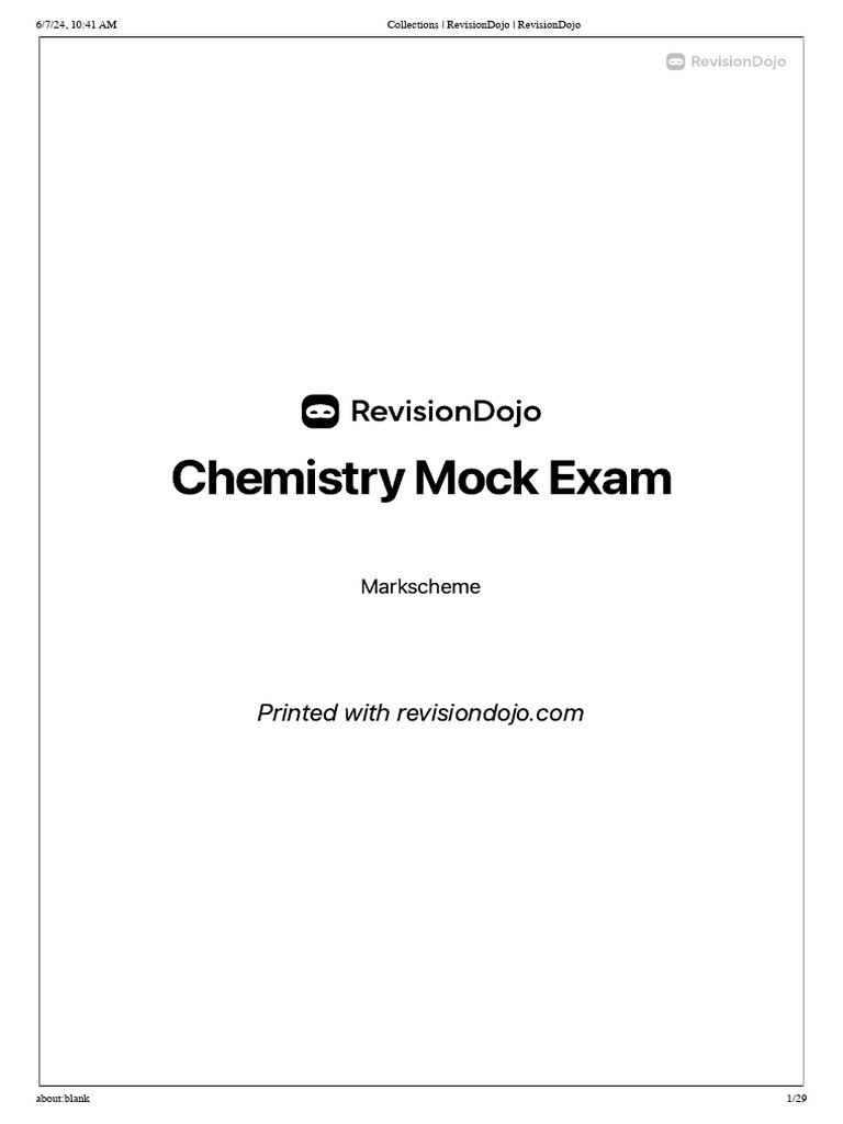 Mock (Moles, Bonding, Periodicity, Atomic Structure, Organic SL Only) Markscheme | PDF | Zinc ...