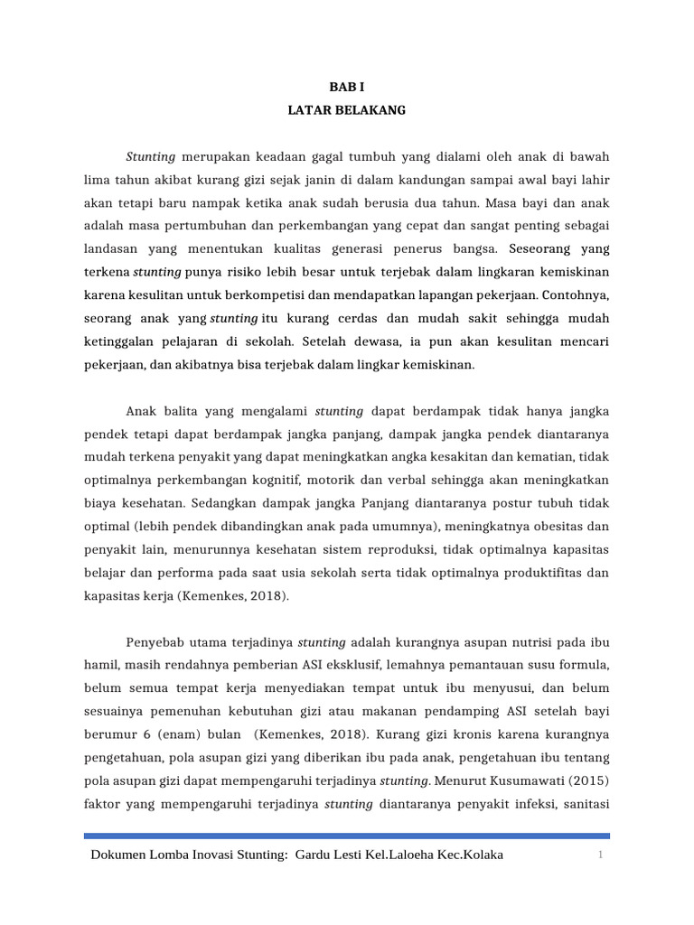 Berkas Persyaratan Lomba Inovasi Stunting | PDF