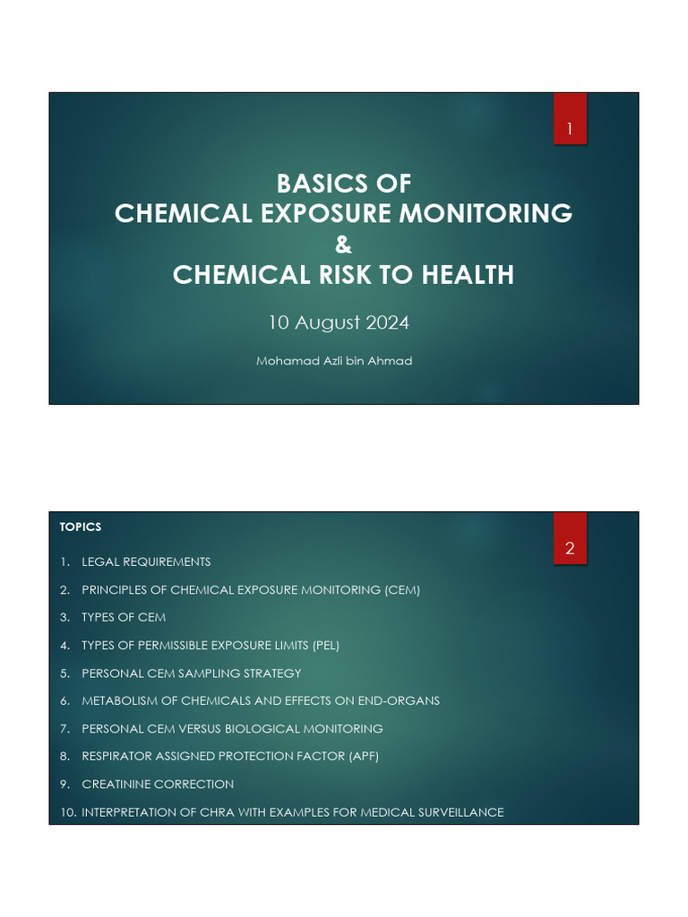 Chemical Exposure Monitoring Essentials | PDF | Working Conditions ...