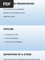 Duties of Store Keeper | PDF
