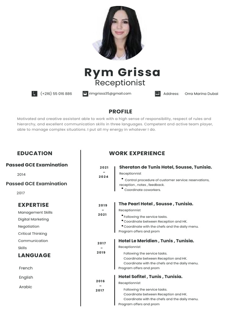 Hospitality Career Profile | PDF