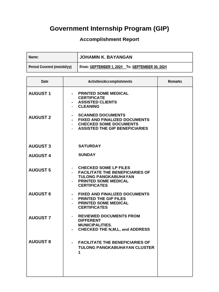 Accomplishment Report - BAYANGAN SEP | PDF