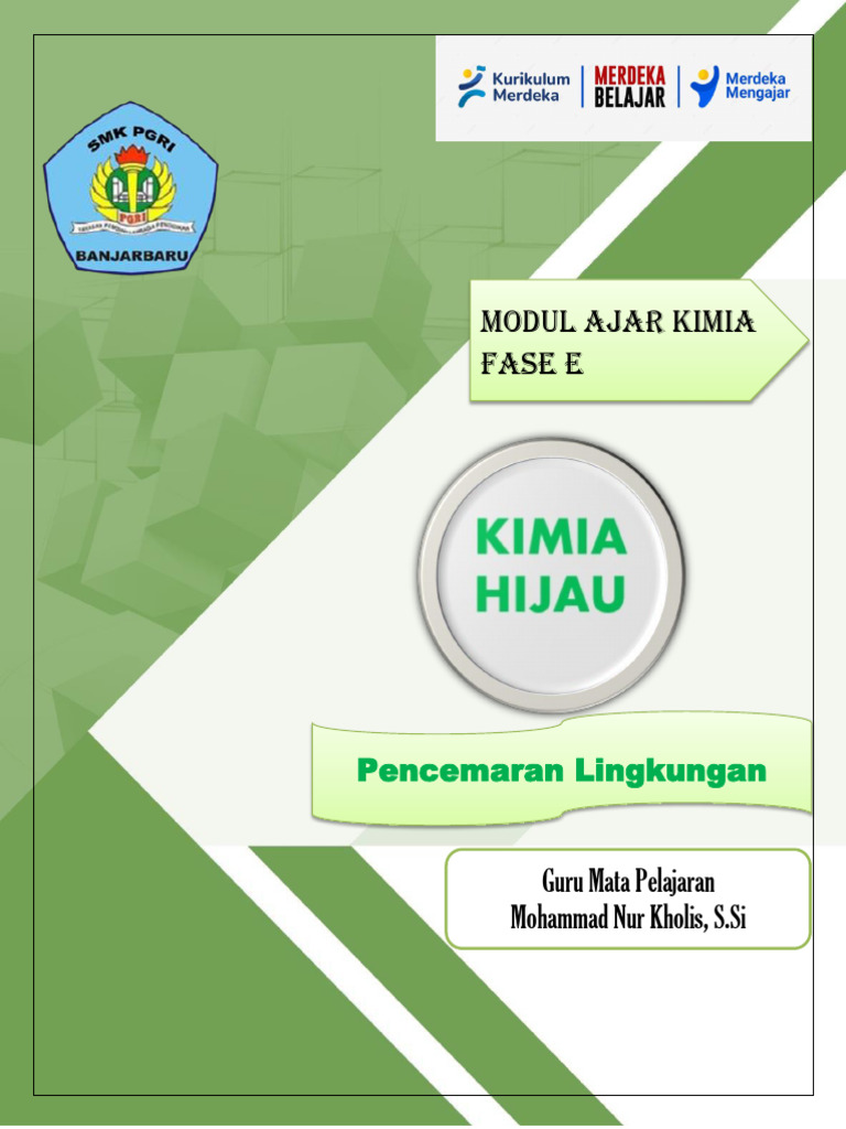Mohammad Nur Kholis, S.si MODUL AJAR PBL Kimia Hijau Pencemaran Lingkungan | PDF