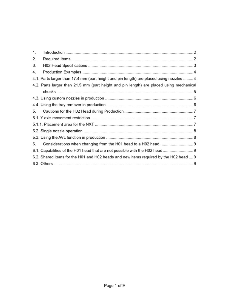 H02 Head Operation Manual Overview | PDF | Computing