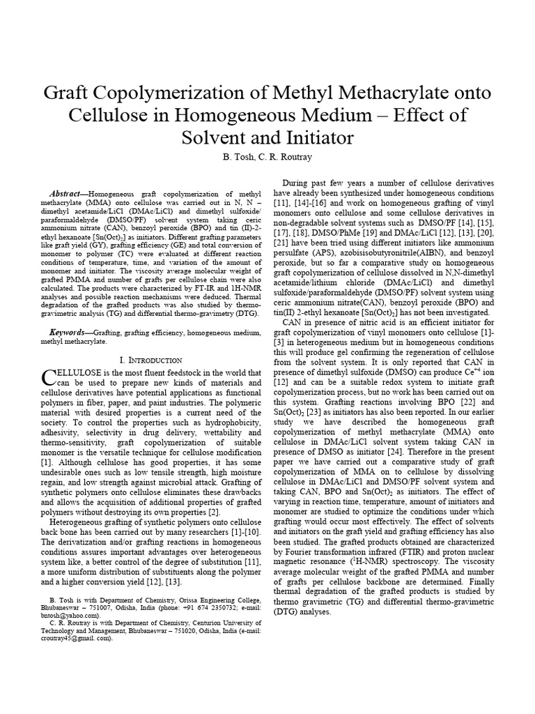 WASET-Graft-Copolymerization-of-Methyl-Methacrylate-onto-Cellulose-in ...
