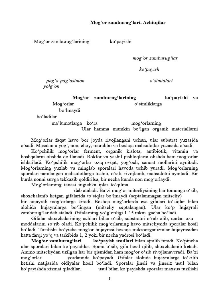 Portal - Guldu.uz-Mog or Zamburug Lari. Achitqilar. | PDF