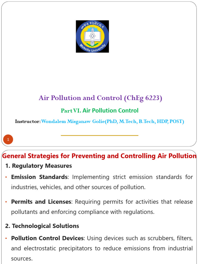 Air Pollution Control Strategies Guide | PDF | Air Pollution ...